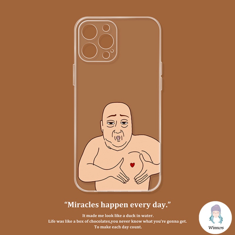 Funny Bald Head Uncle Heart Clear Phone Case Compatible for IPhone 15 ...