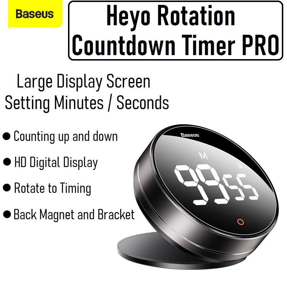 Baseus Heyo Rotation Countdown Timer PRO Large Digital Display | Shopee Singapore