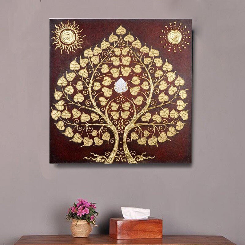 Traditional Gold Bodhi Tree Painting Posters and Prints Living Room ...