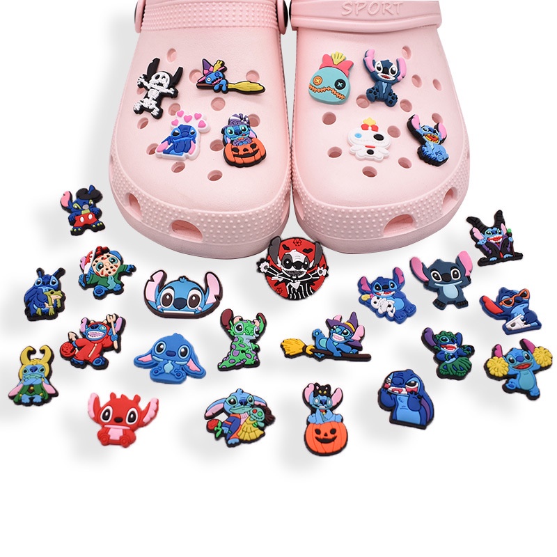 For Crocs Jibz Pins Stitch Abomination DIY Shoes Charm Button ...