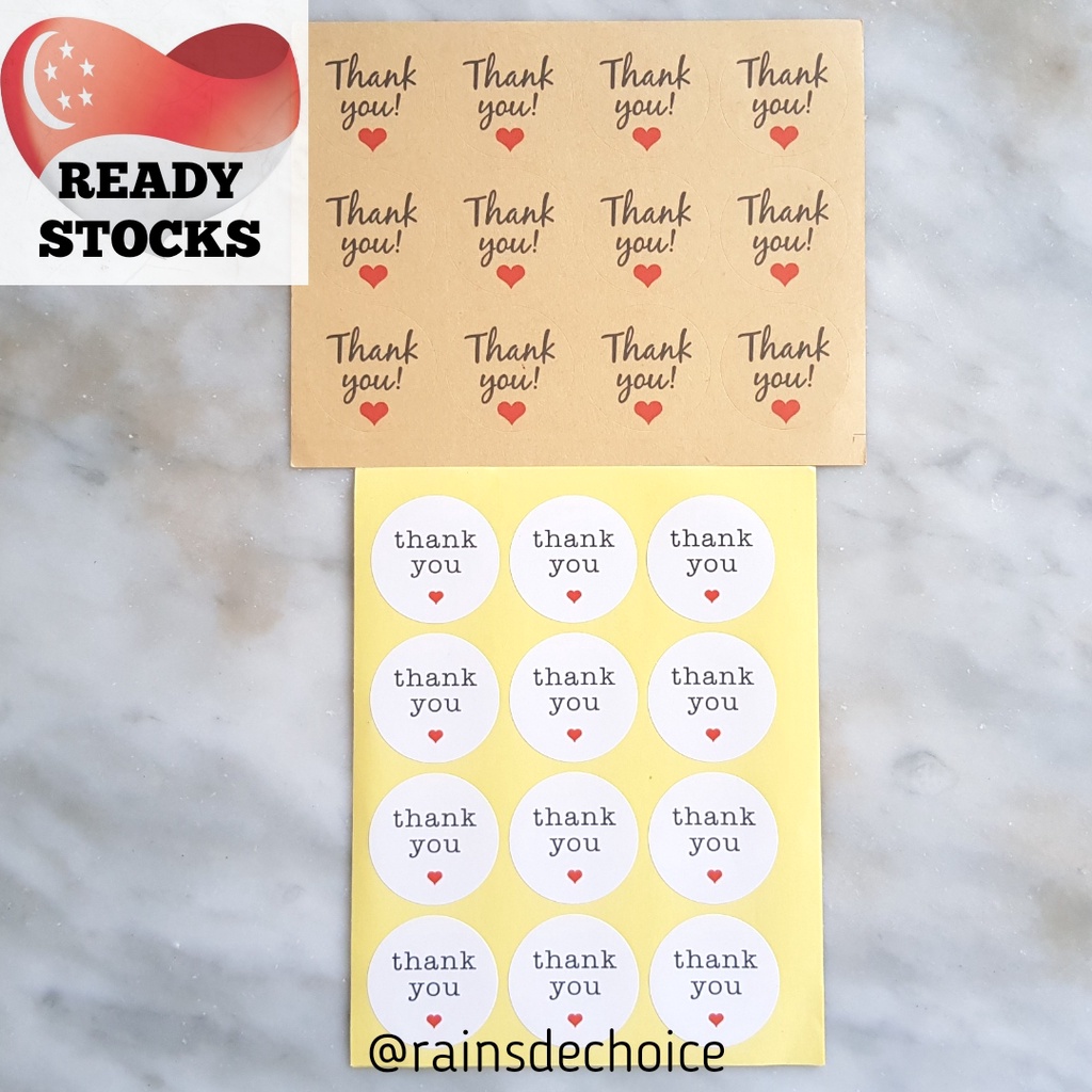 Round Thank You Stick Labels (9 sheets) | Shopee Singapore