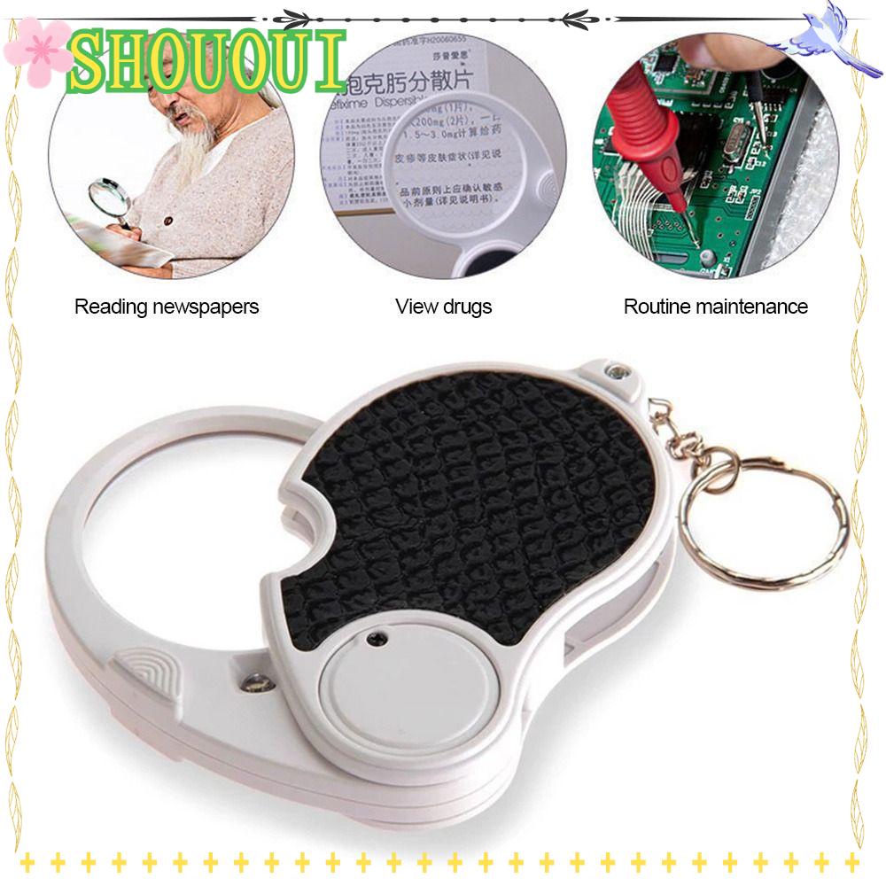 SHOUOUII Folding Magnifiers Portable Mini HD Magnifying Glass Lens ...