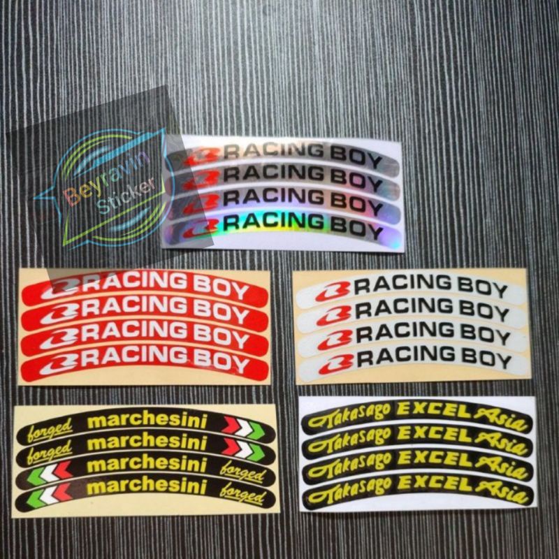 Velg STICKER RCB RACING BOY MACHESINI TAKASAGO EXCEL ASIA CUTTING ...