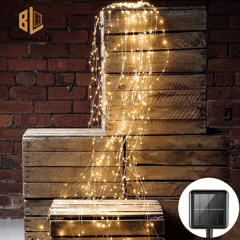 LED Solar String Lights Tree Decoration Rattan Horsetail Lamp Copper ...