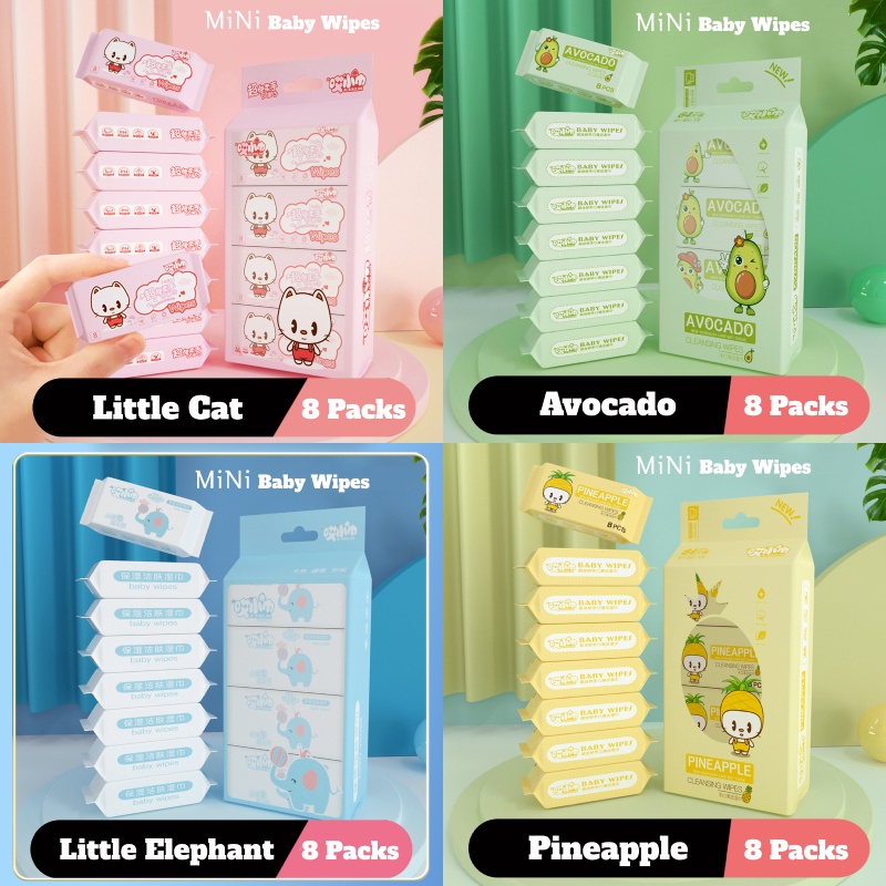 【Local Ready Stock】Mini Baby Wipes | Wet Wipes | Bacteriostatic Rate 99 ...