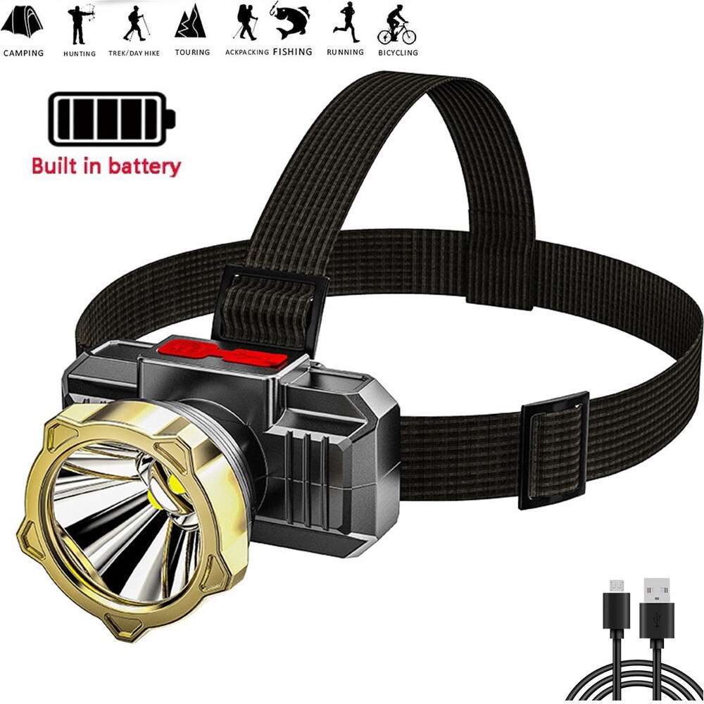 35000LM High Power HeadLamp USB Rechargeable LED Outdoor Camping ...