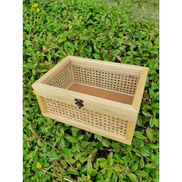 Acrylic rattan box / acrylic hamper box | Shopee Singapore