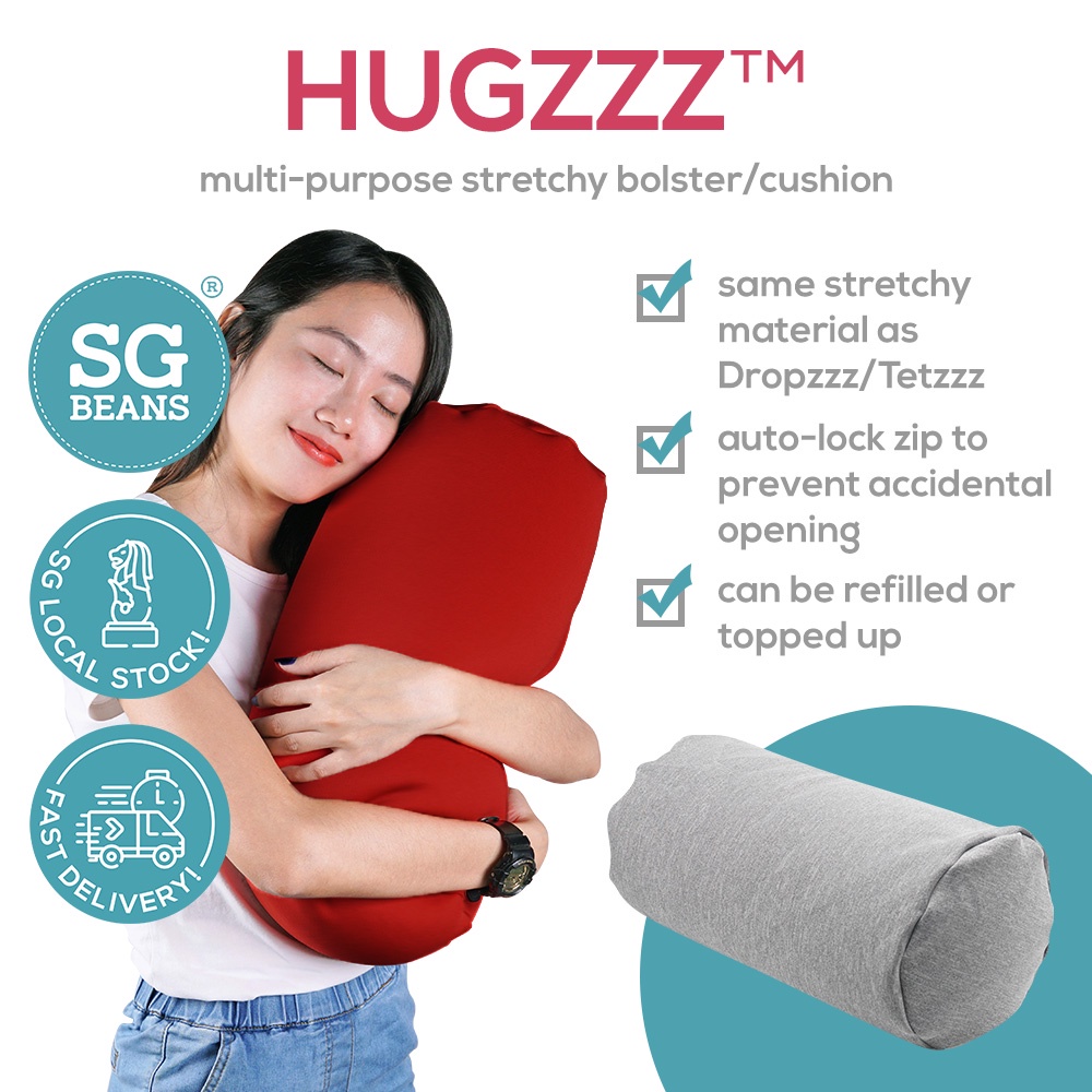 Hugzzz Multi-Purpose Bolster with Micro EPS Filling | Bean Bag Cushion ...