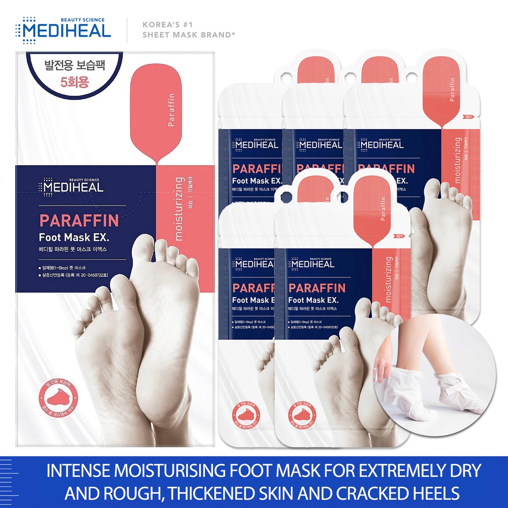 MEDIHEAL Paraffin Foot Mask EX. 5 pairs- Intensive treatment for ...