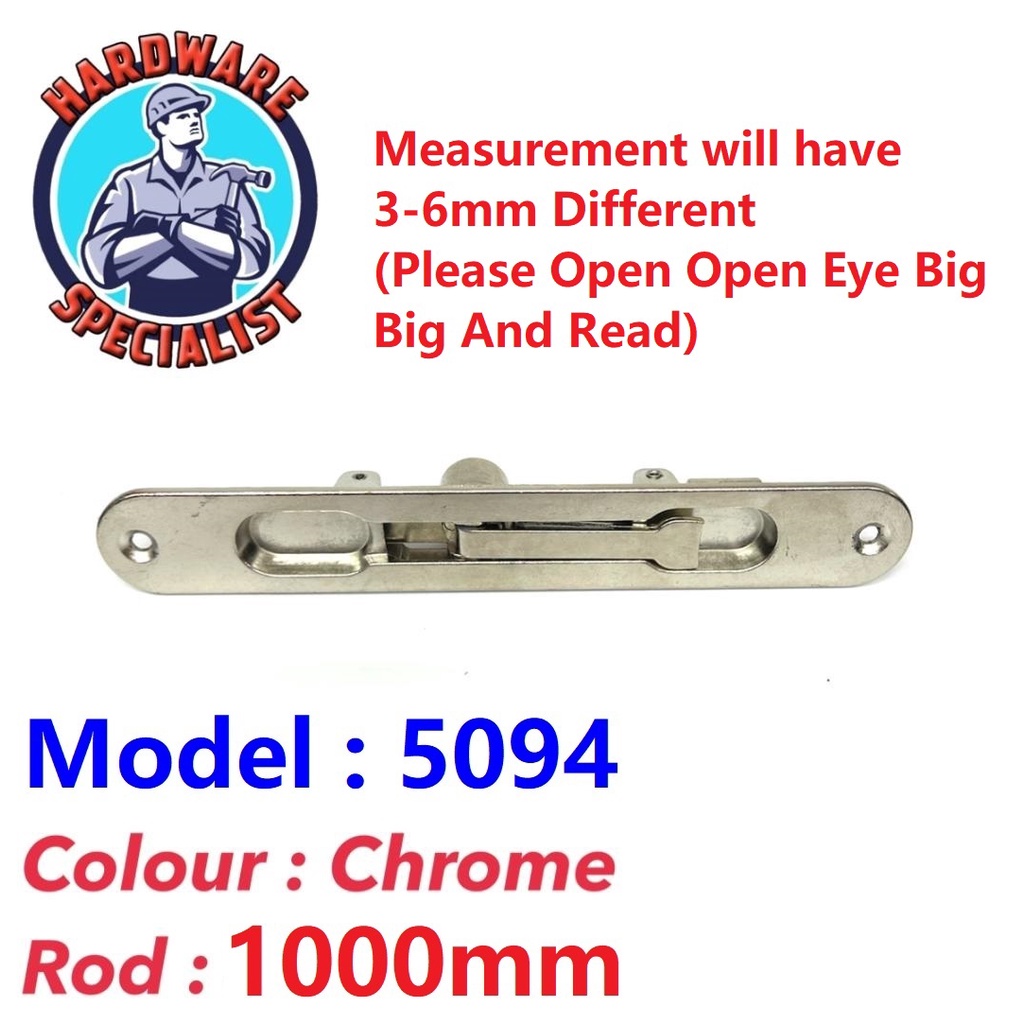 HDB Metal Gate Flush Bolt Lock 5094 / Bi Fold Door Flush Bolt Lock ...