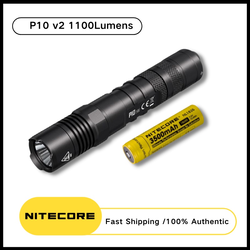 NITECORE P10 V2 Flashlight 1100 lumens Hard Light Portable Waterproof ...