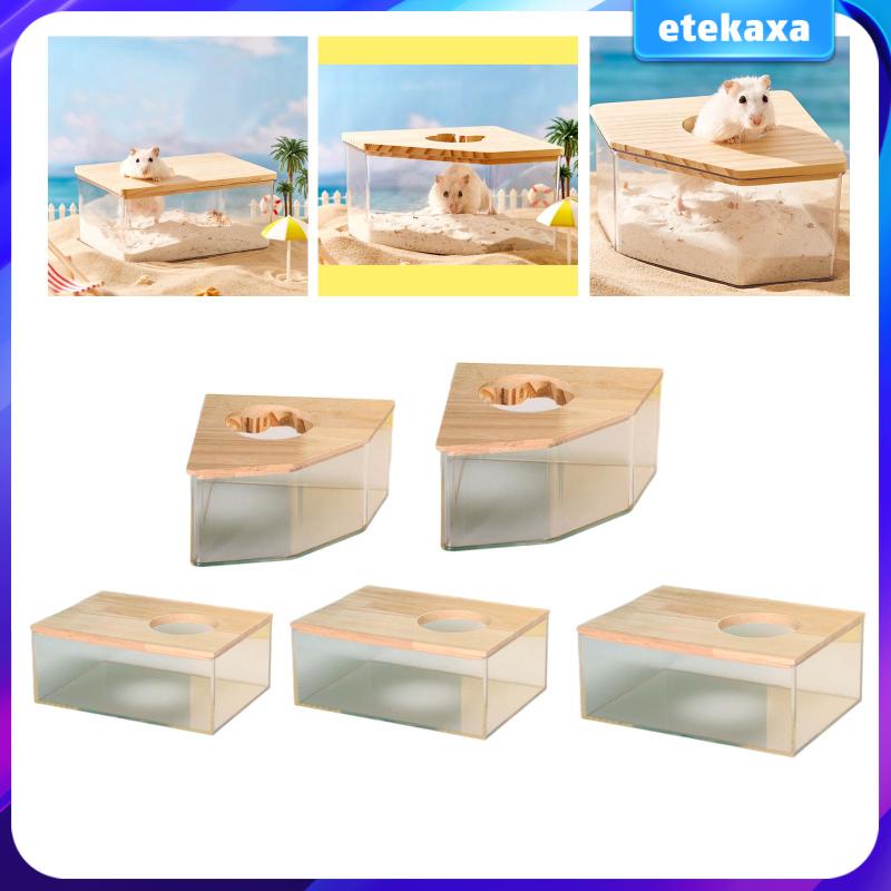 Hamster Sand Bath Box, Transparent Acrylic Sand Basin Container ...