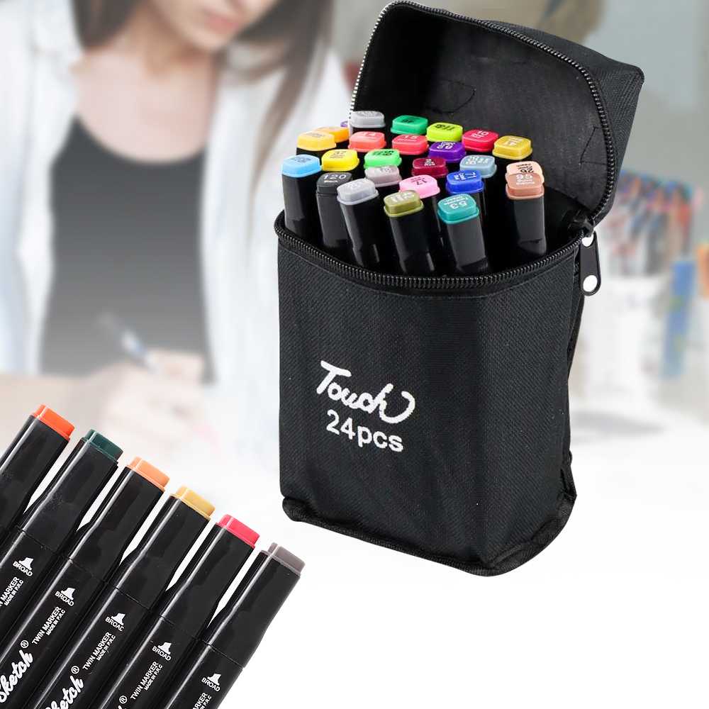Touch Markers DUAL SIDE FINE ART BRUSH MARKER SET Coloring Tool Marking ...