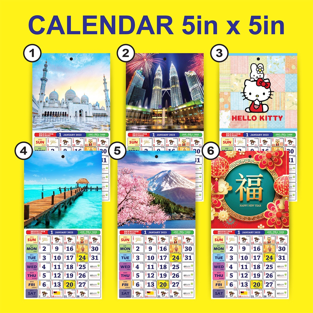 Calendar Small 5x5inch 2025 Kalender Kuda 跑马日历 | Shopee Singapore