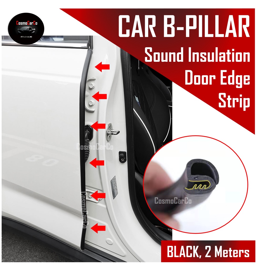 🔥SG SELLER🔥 2M Car Door B Pillar Edge Protector Guard Rubber Seal Strip ...