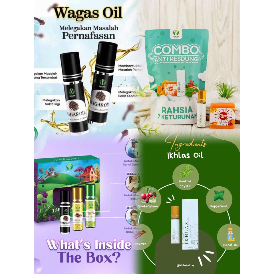 Ikhlas HERBS/IKHLAS OIL/IKHLAS OIL/WAGAS Clove OIL/3Series KIT/ANTI ...