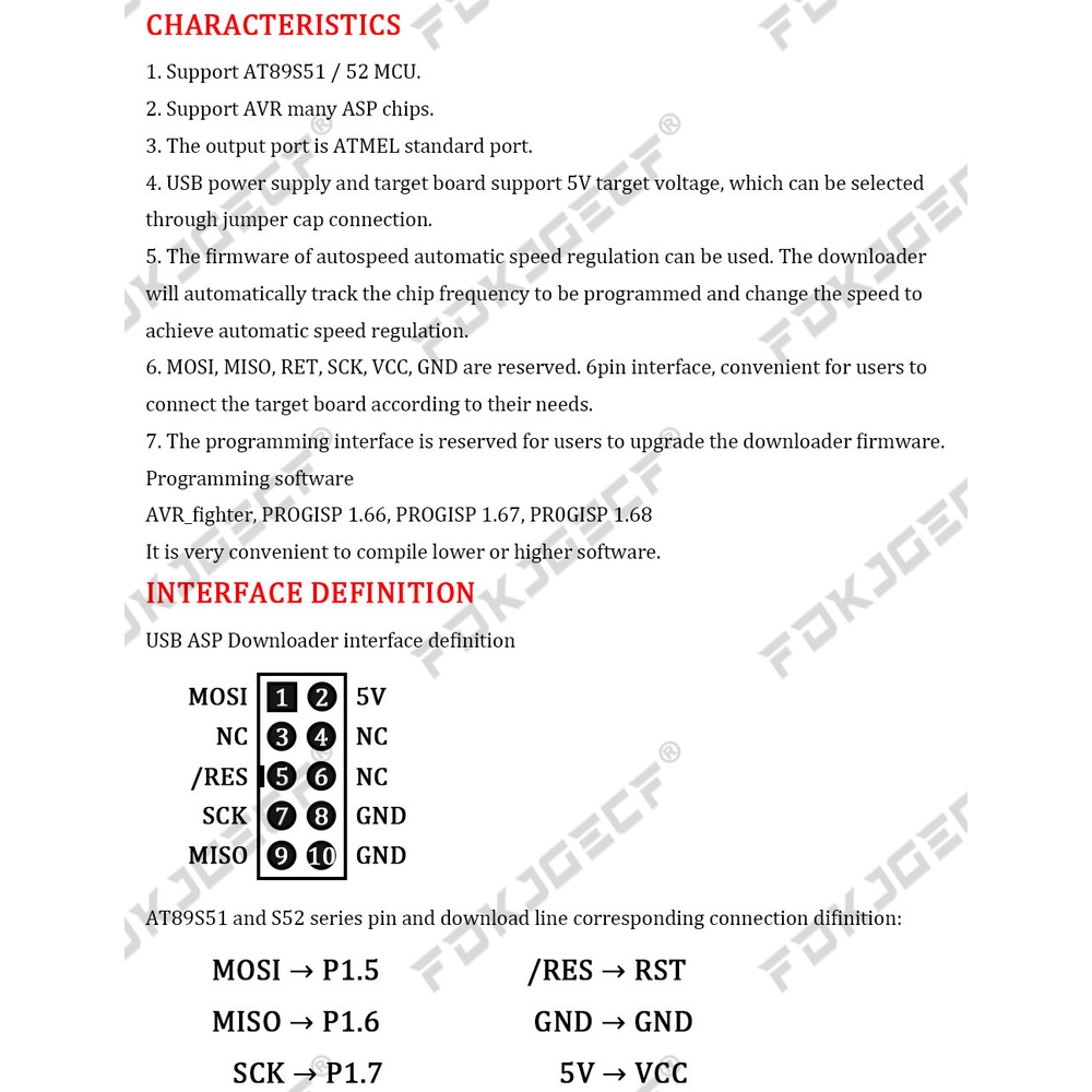 1Set USBASP USBISP AVR Programmer USB ATMEGA8 ATMEGA128 ATtiny/CAN/PWM ...