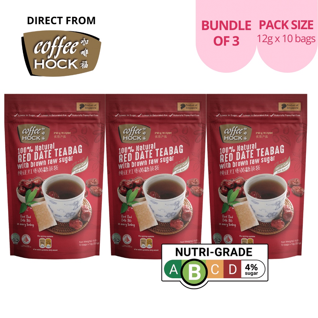 [BUNDLE OF 3] Coffeehock 2-in-1 Red Date Tea with Brown Raw Sugar ...