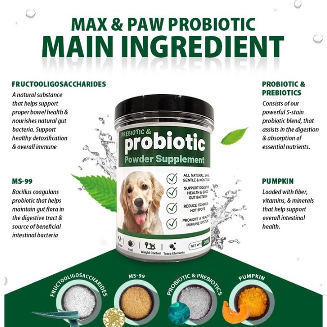 Max & Paw Probiotic & Prebiotic for Dogs, 200g | Shopee Singapore