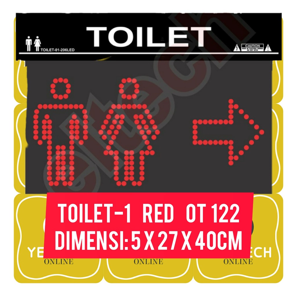 1-sided LED Logo Sign Board Small Bathroom Whiteboard TOILET | Shopee ...