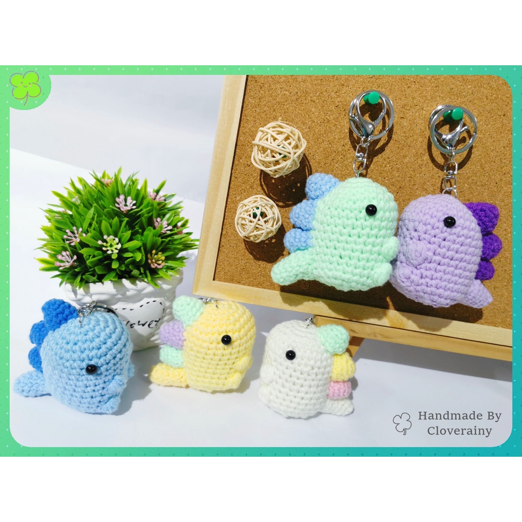 [Cloverainy Craft] Handmade Crochet Yarn Dinosaur Dino Cute Doll Toy ...