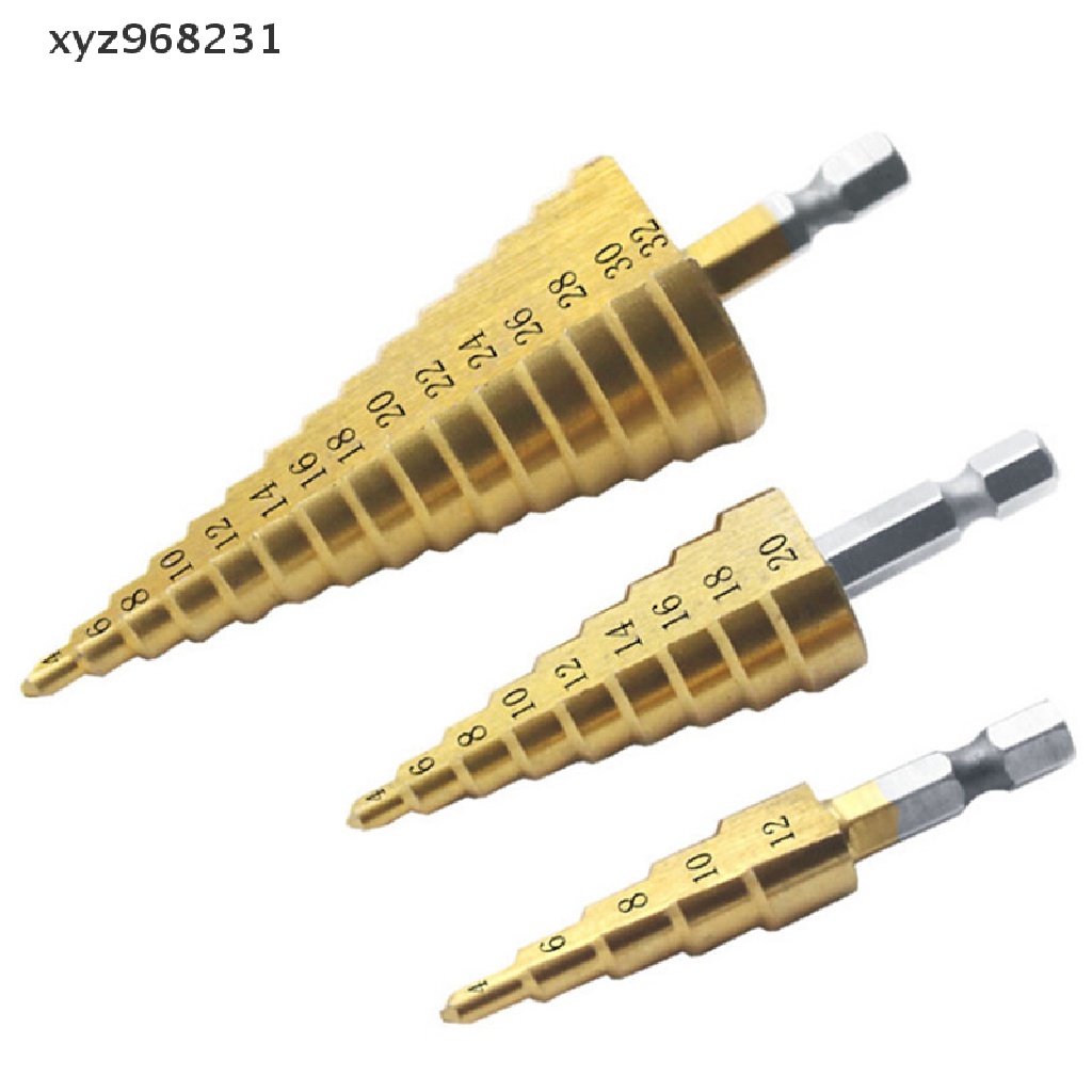 New Large HSS Steel Step Cone Drill Titanium Bit Set Hole Cutter 4-12 ...