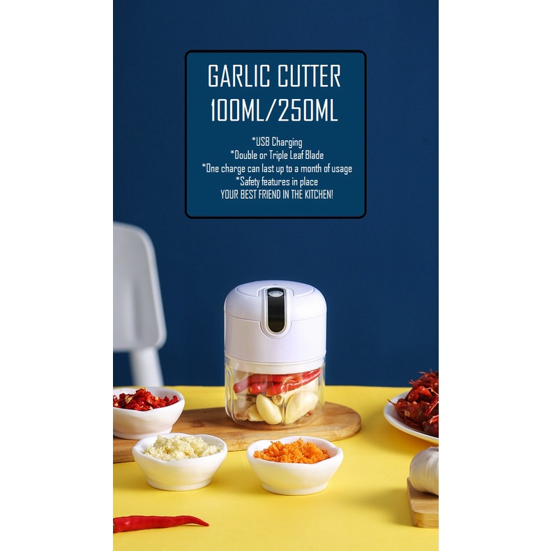 Electric Garlic Cutter/Blender (100ml/250ml) | Shopee Singapore