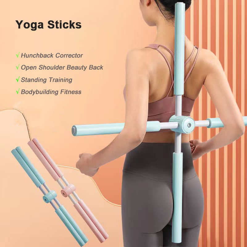 Yoga Hunchback Corrector Adjustable Stainless Steel Body Stick Cross ...