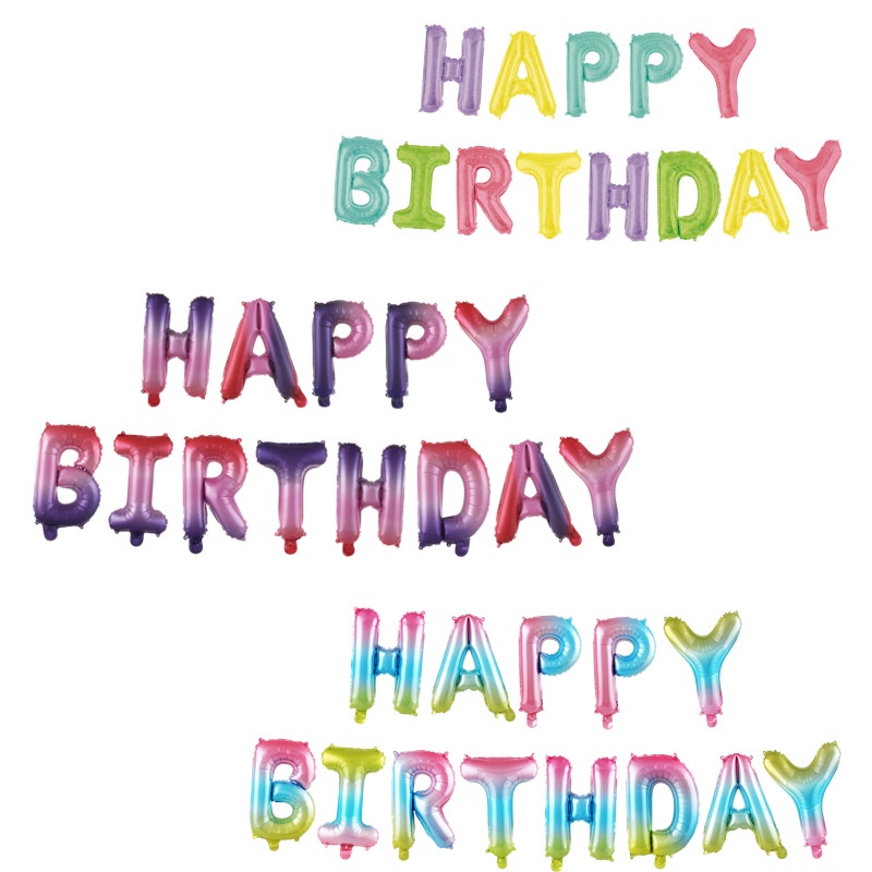 [SG] 16inch Happy Birthday Wording Balloon Foil Balloons Party ...