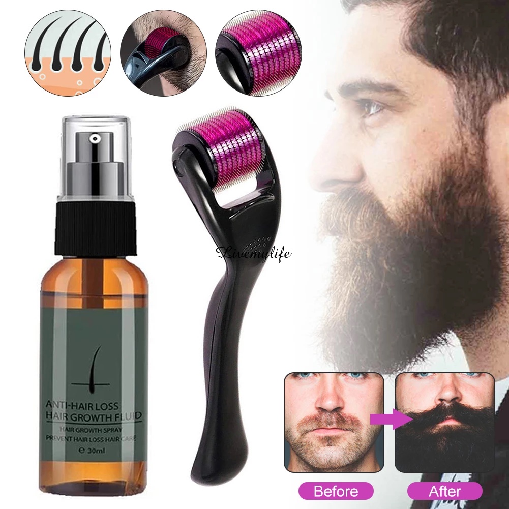 30ml Men Beard Growth Roller Set Beard Growth Kit Men's Beard Growth ...