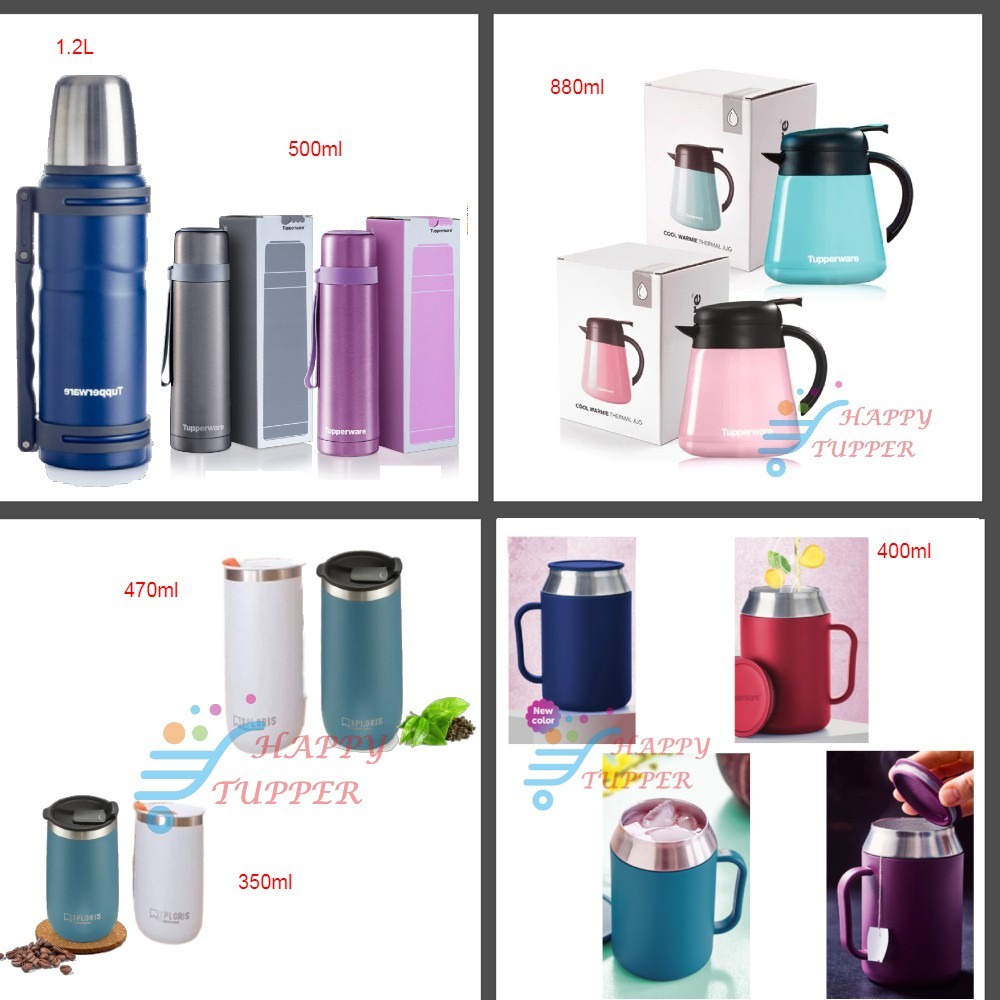 Tupperware Thermal Series (Cool Warmie 800ml/ Insulated Mug 400ml ...