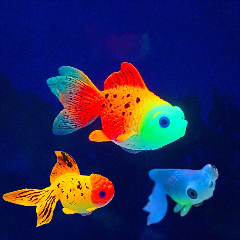 Luminous Artificial Simulation Goldfish Silicone Floating Fake Fish for ...