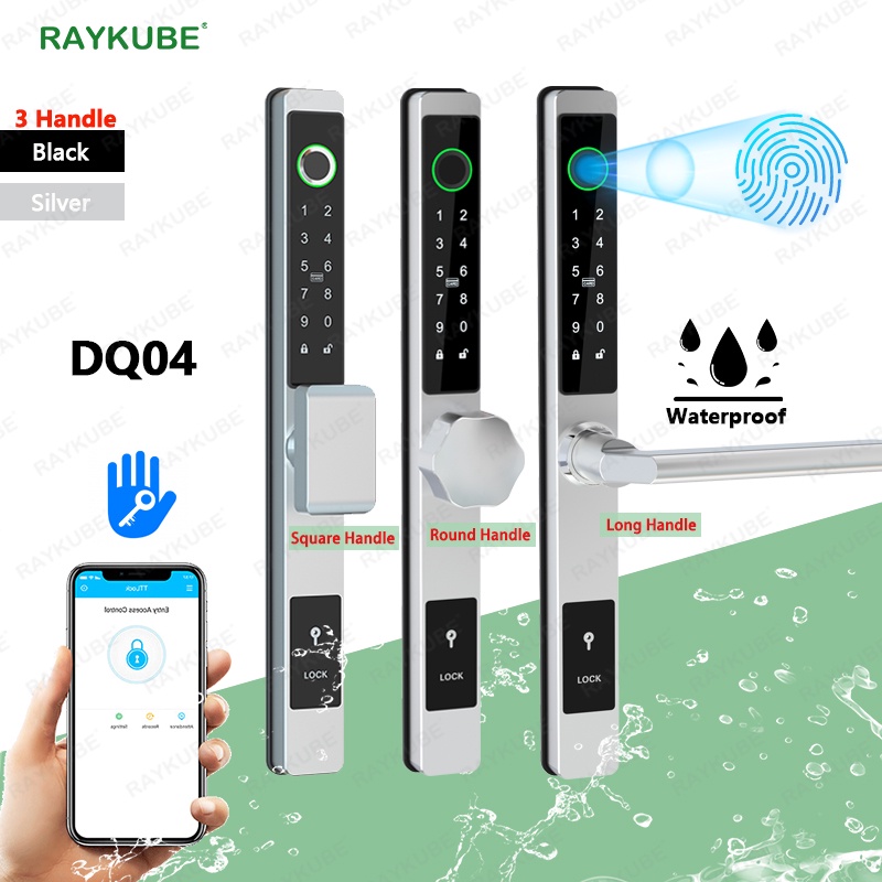 RAYKUBE DQ04 Waterproof Bluetooth TT LOCK Remote Unlock Fingerprint Smart Door Lock with ...