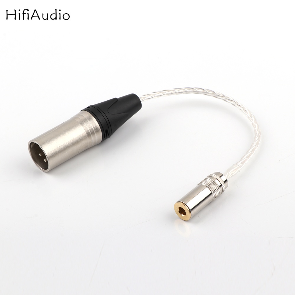 HiFi 7N OCC Silver 4.4mm Female to 4pin XLR Balanced Male Audio Adapter ...