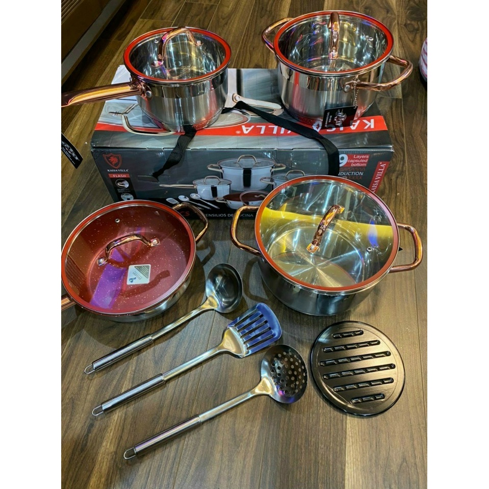 8 Piece 12 Stainless Steel Pot Set Kaisa Villa Brand Details Model KV ...