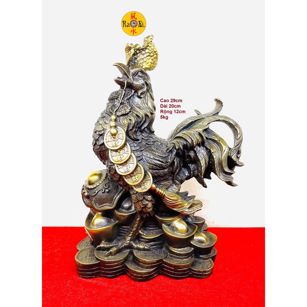 Chicken Clear standing Nhu Y - Dau Loc Rooster - Feng Shui Bronze ...