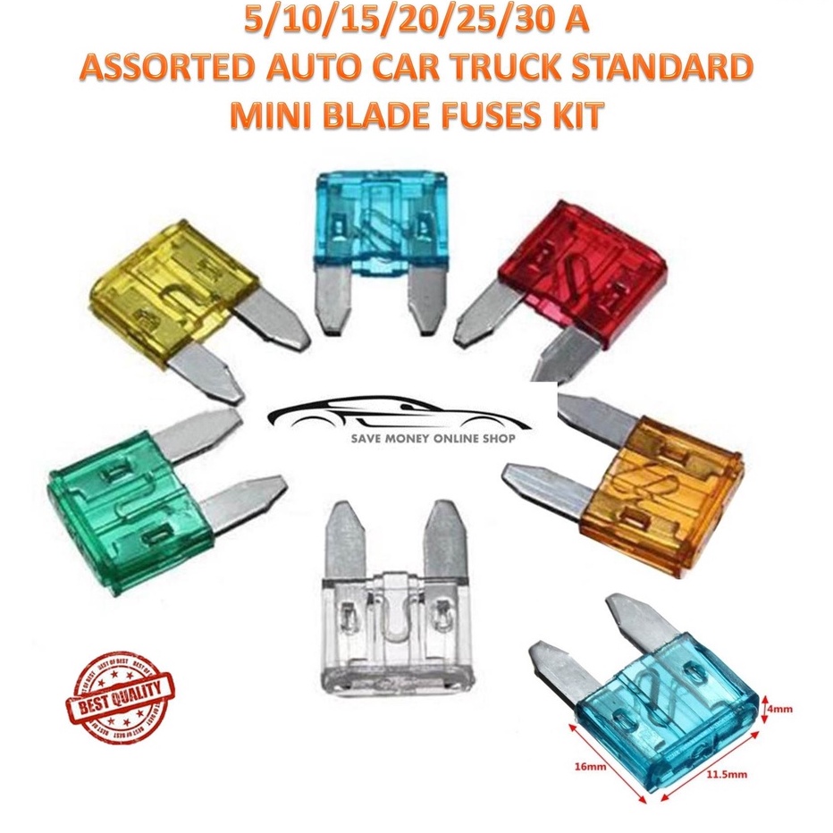 Standard / Micro / Mini - Car Automotive Fuse 10A / 15A / 20A / 25A ...
