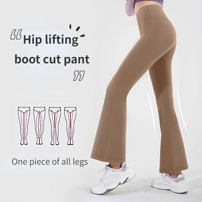 Fit.HER New High Waist Hip Lifting Flare Pants lulu Four Sided Elastic ...