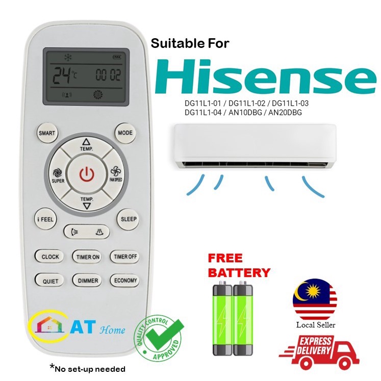 Hisense Air Cond Aircond Air Conditioner Remote Control replacement for ...