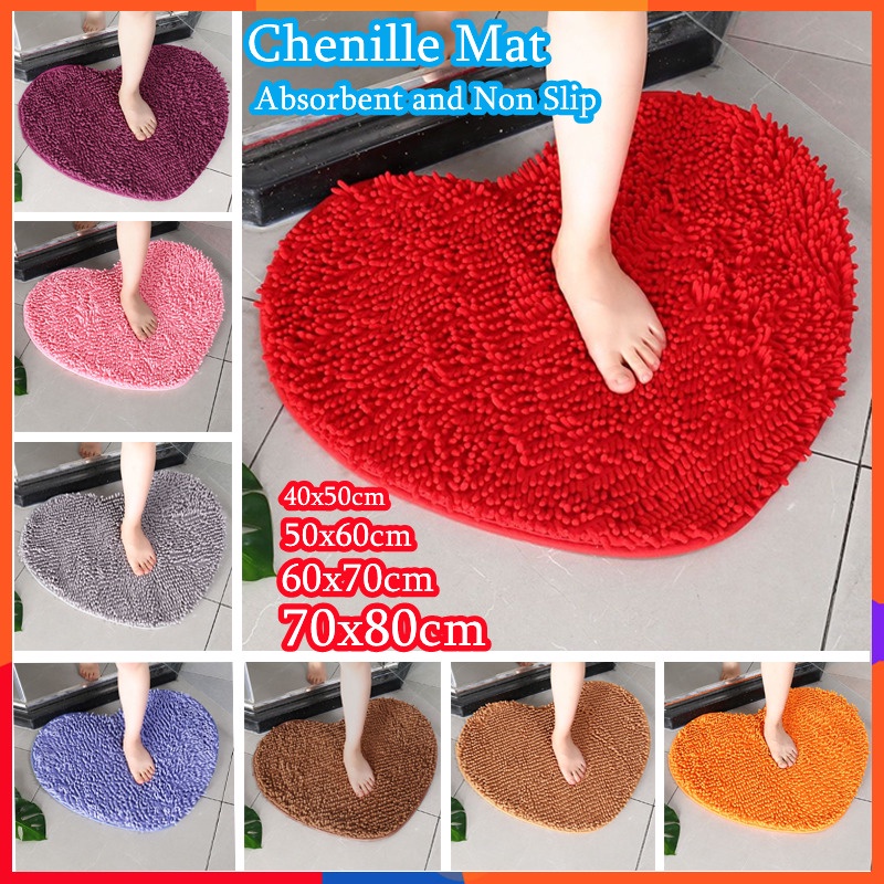 Customized Super Abosorbent Floor Mat Bathroom Door Pad Bathtub Heart ...
