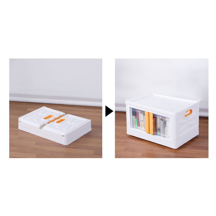 Twin Door Foldable Big Plastic Storage Cabinet Front Open Stackable ...