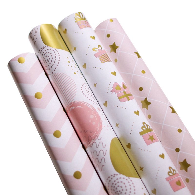 1PC 4 Styles Christmas Gift Wrapping Paper Pink Valentine's Birthday ...