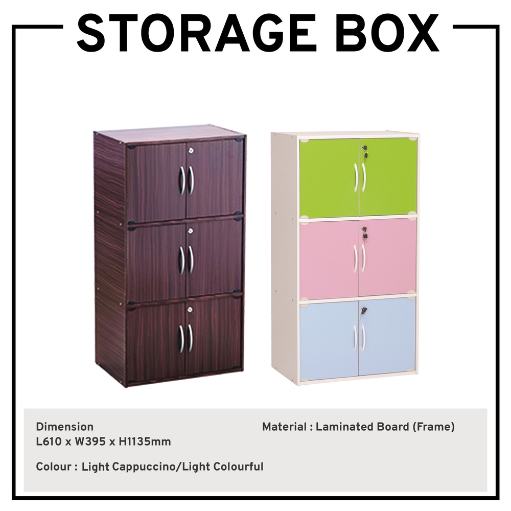 6 Door Storage Box with Lock Storage Cabinet File Cabinet Locker ...
