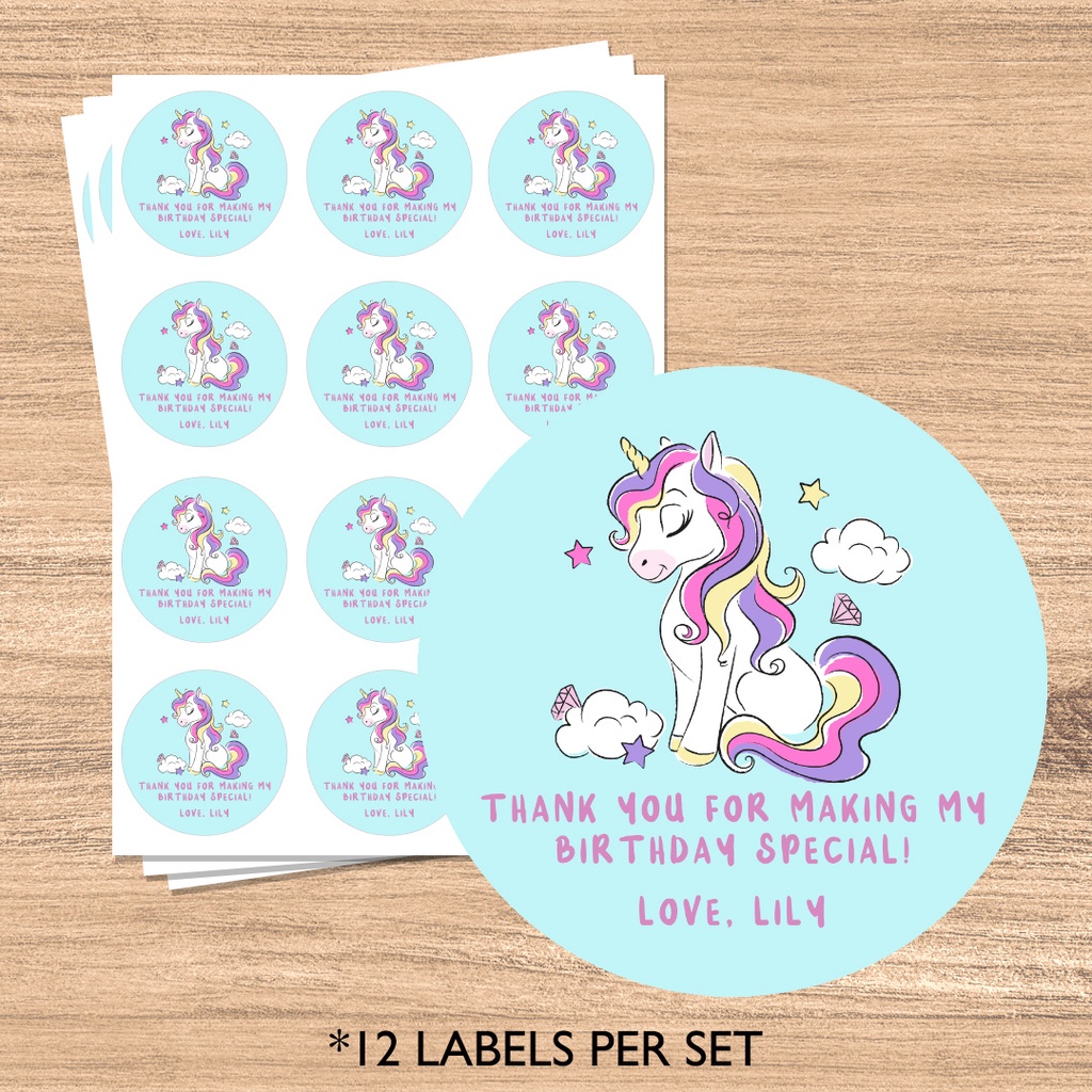 Personalised Birthday Sticker Labels Party Favor Labels Goodie Bag ...