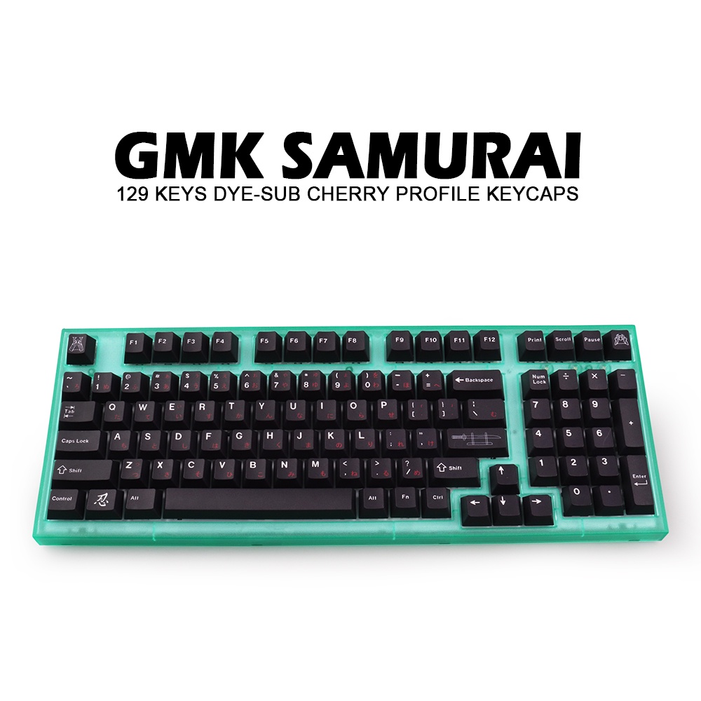 [Ready] WOB Black GMK Samurai Red japanese Cherry profile keycap , PBT ...