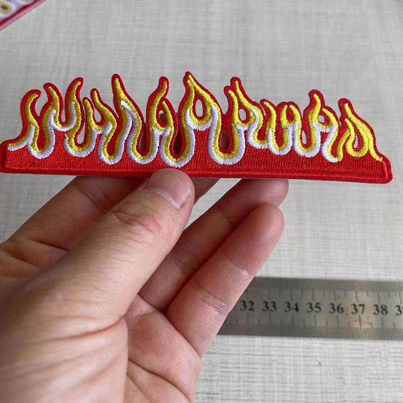 12.5*3.5CM The Flame Patch Thermocollant Fusible Embroidery Applique ...