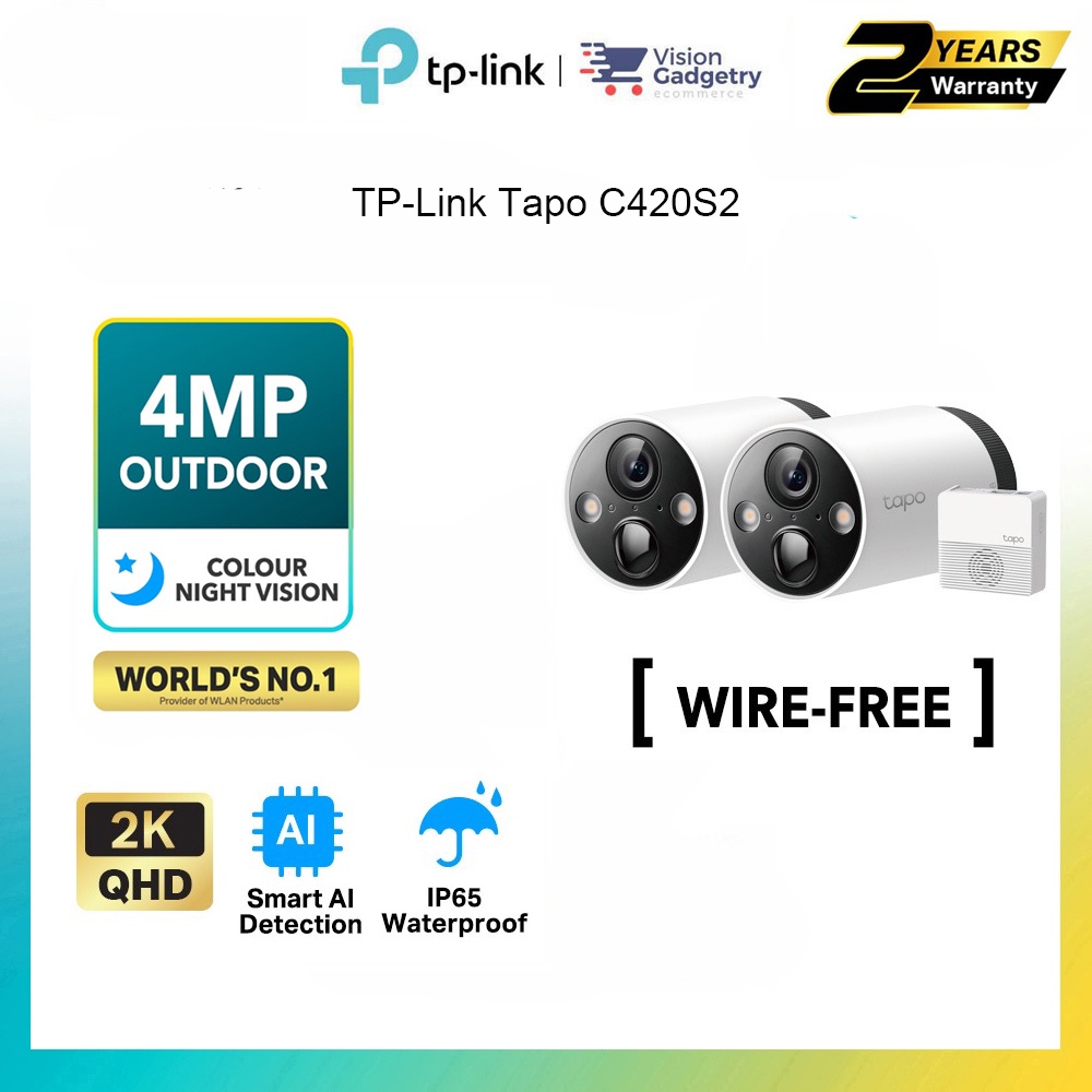 TP-Link Tapo C425 C420S1 C420S2 Smart Wire-Free Security Camera CCTV IP ...