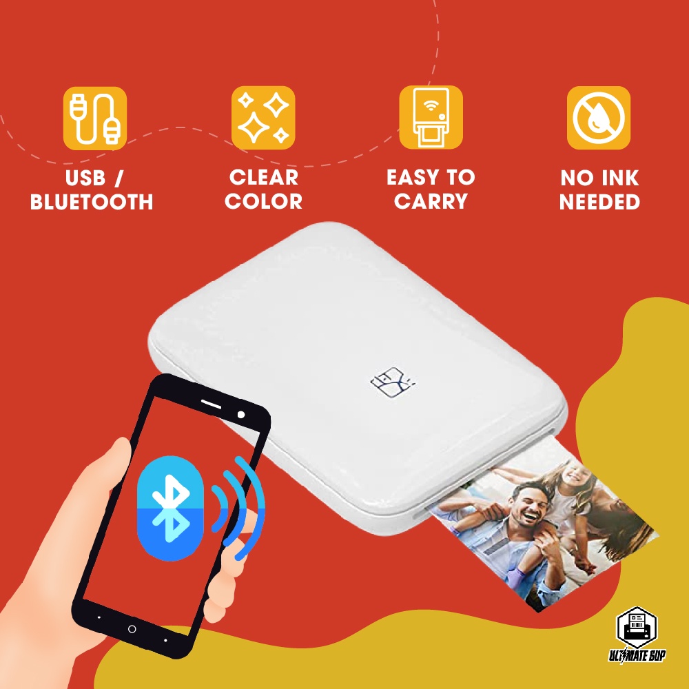 HPRT Portable Bluetooth Photo Printer MT53 Pocket Printer NO INK | Mini ...