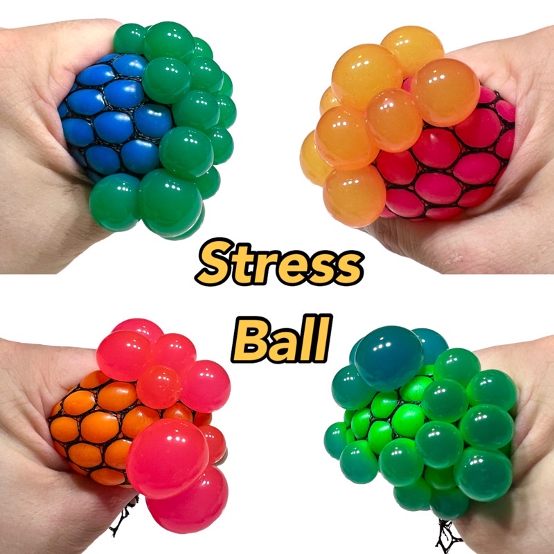 Fluorescent Black Mesh Stress Ball / Squish Ball / Squishy Slime Toy ...