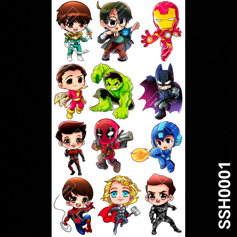 Sticker Superhero Hero | Avengers Spiderman Batman Ironman Captain ...